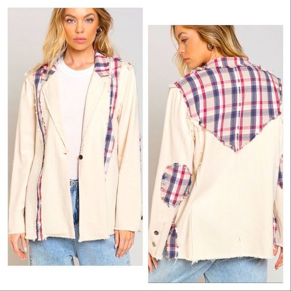 POL | Jackets & Coats | Nwt Pol Vintage Blazer Wraw Edge Detailing In ...